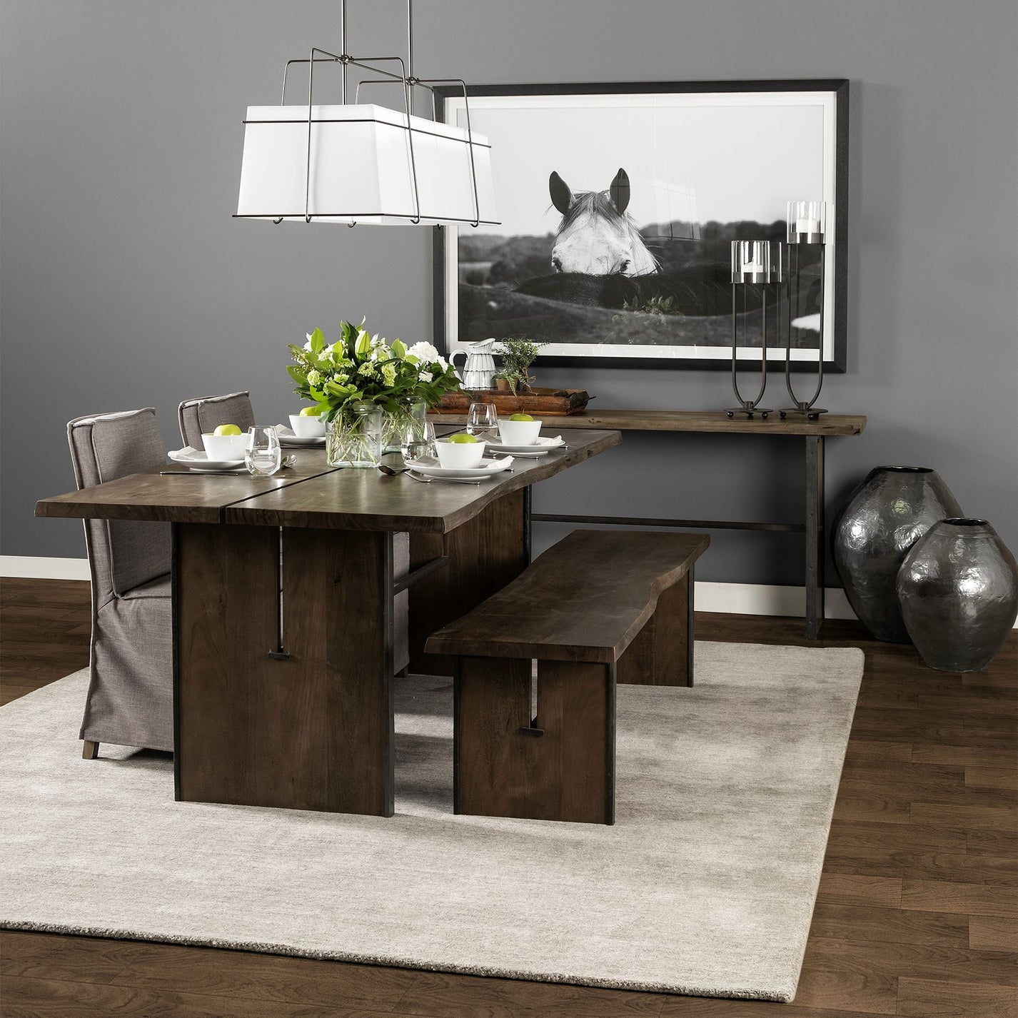 Ledger II Live-Edge Wooden Brown Console Table - Unique Design for ...
