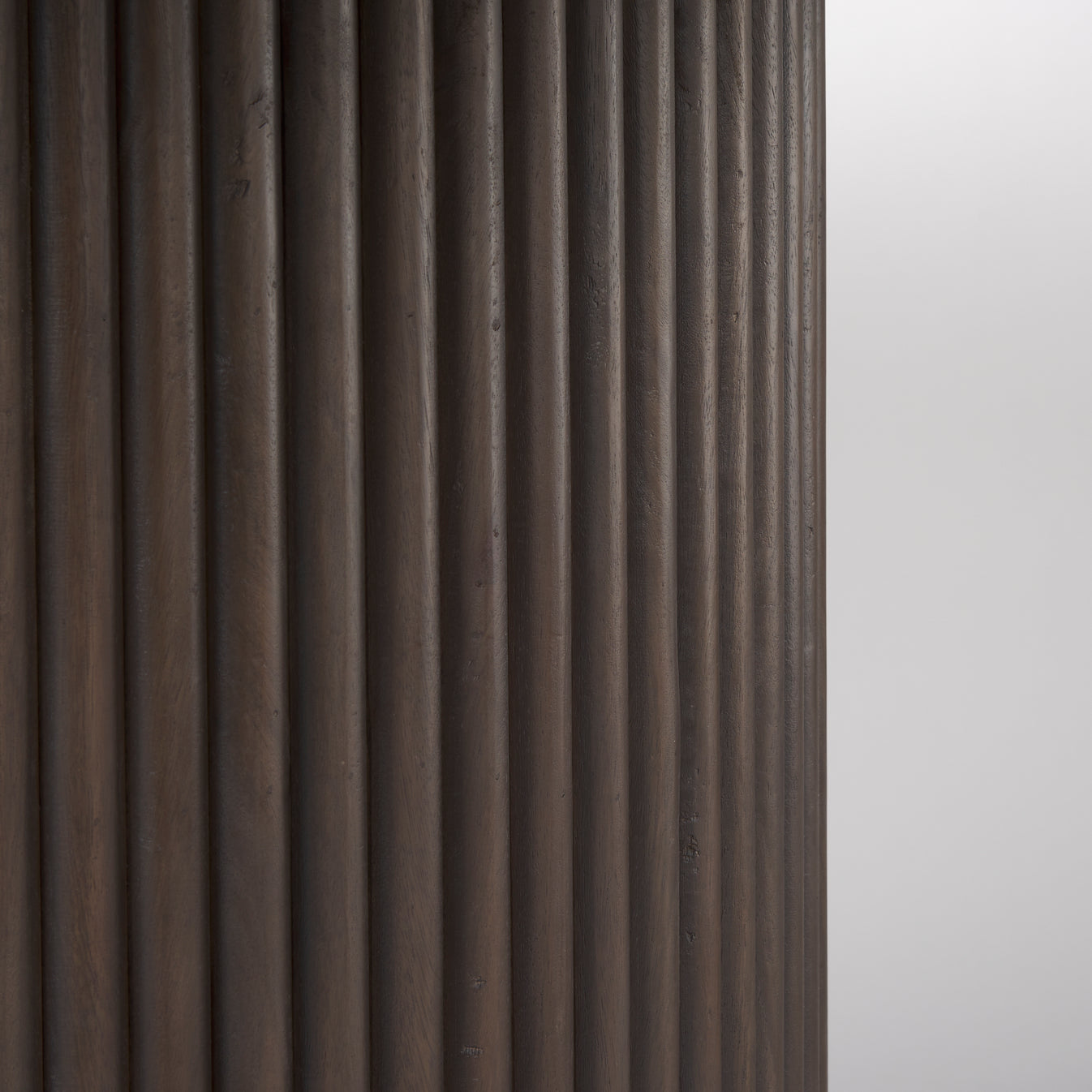 Terra Dark Brown Wood Round Fluted Dining Table – Stylish Design Furniture