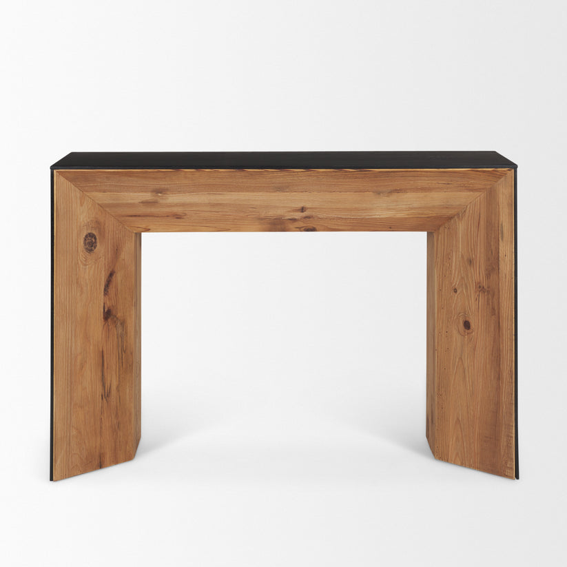Tabor Natural Wood with Black Oak Waterfall Console Table – Stylish ...