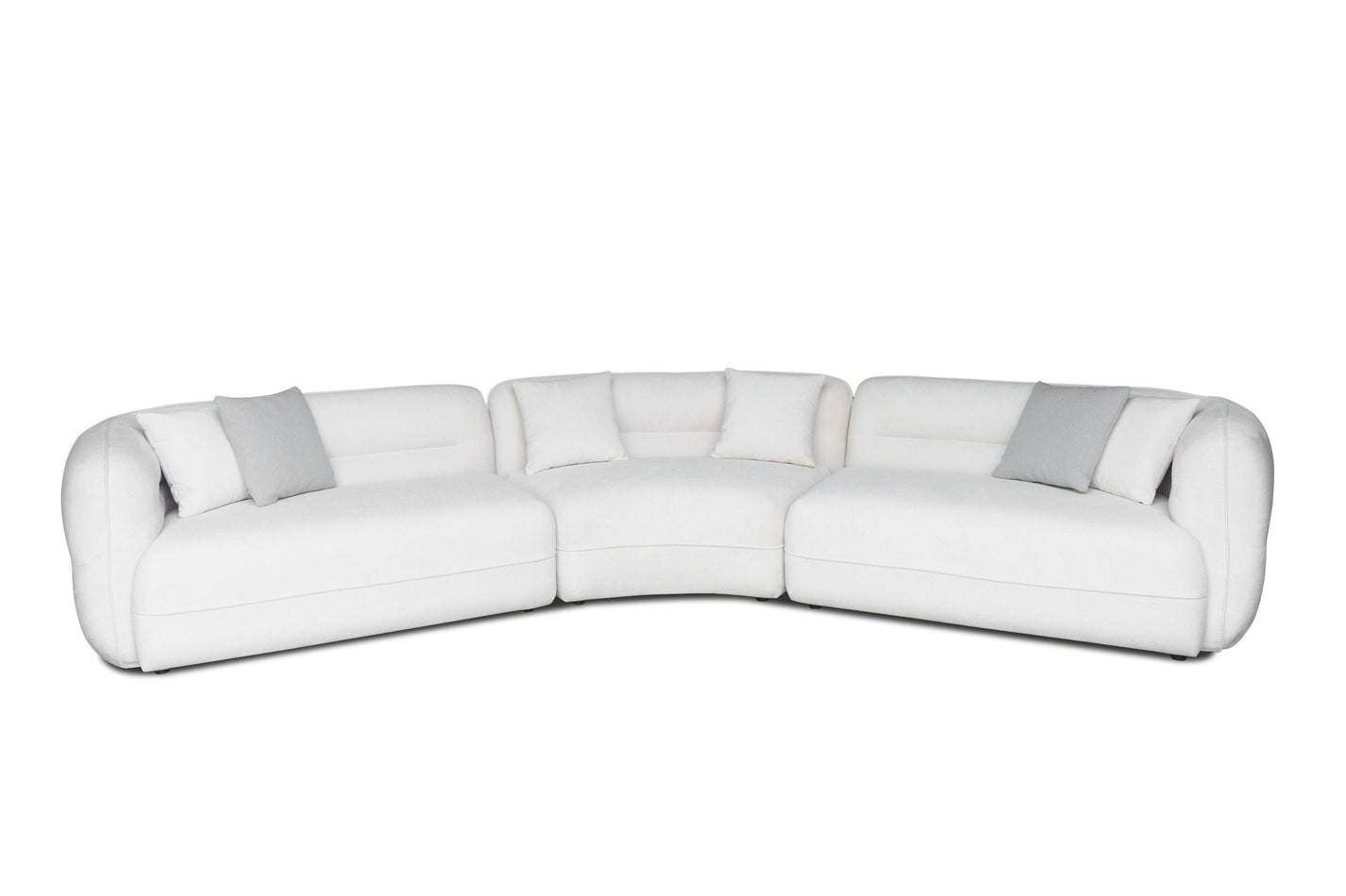 Divani Casa Gypsy Modern Off-White Fabric Curved Sectional Sofa - Styl ...