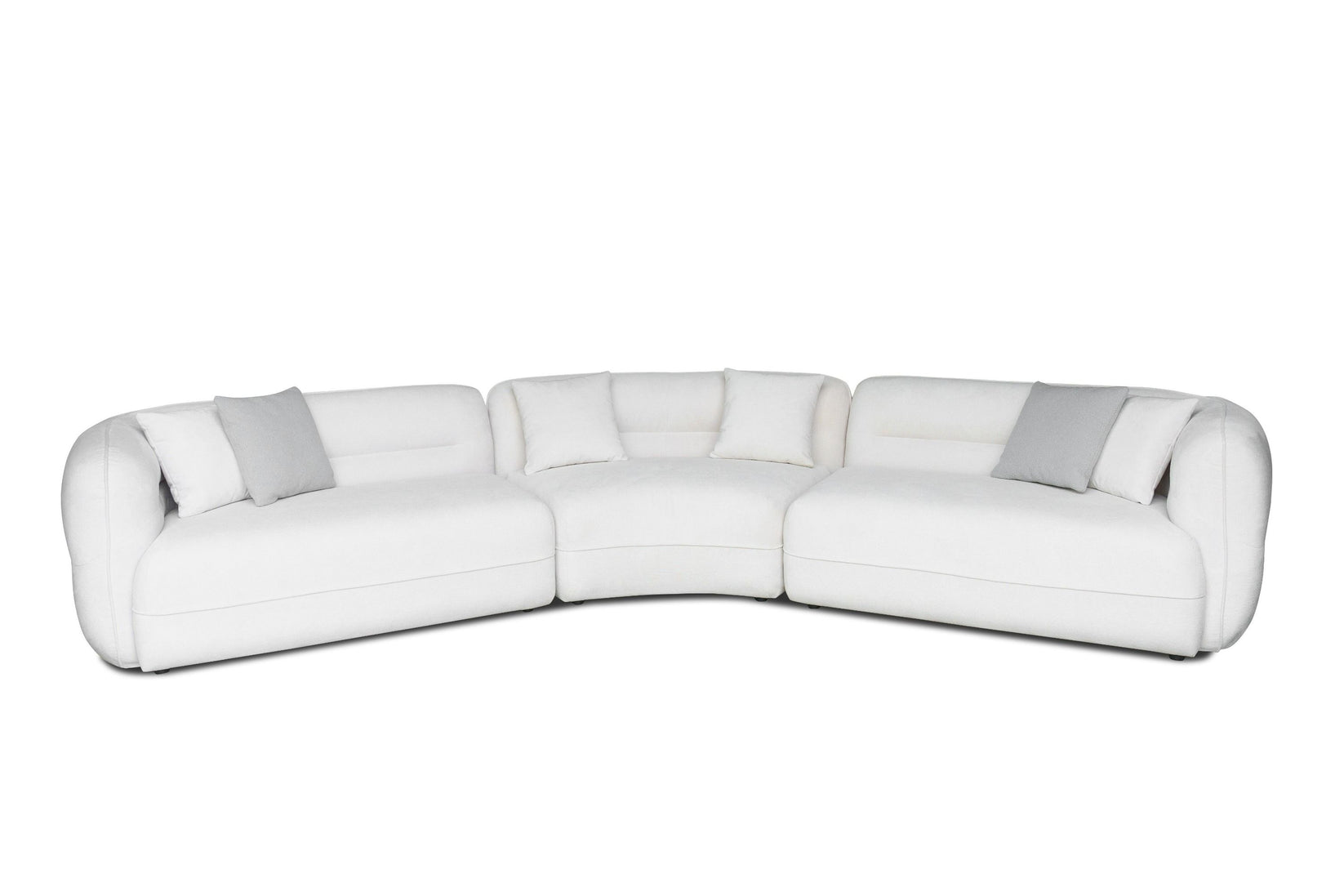 Divani Casa Gypsy Modern Off-White Fabric Curved Sectional Sofa - Styl ...