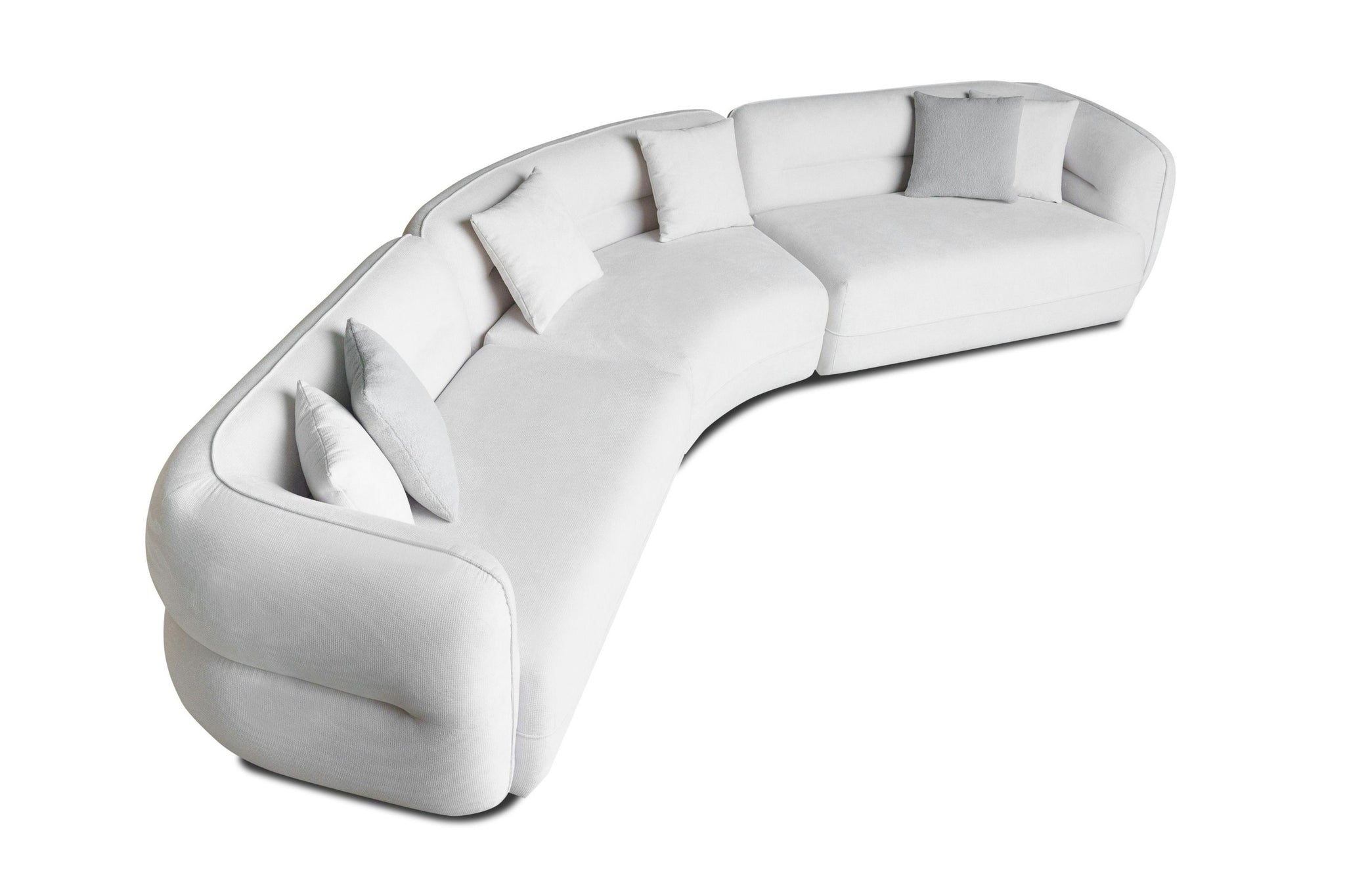 Divani Casa Gypsy Modern Off-White Fabric Curved Sectional Sofa - Styl ...