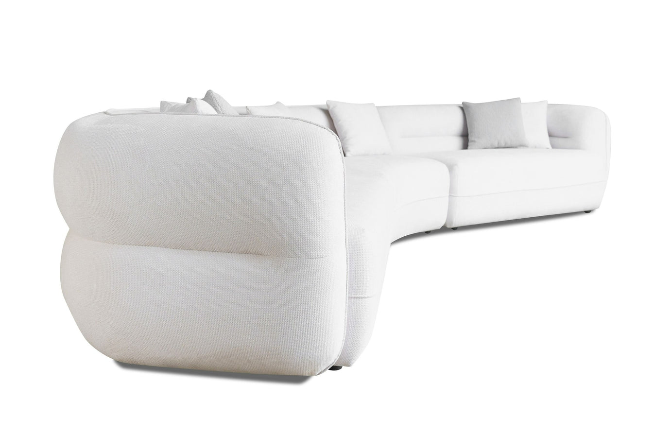 Divani Casa Gypsy Modern Off-White Fabric Curved Sectional Sofa - Styl ...