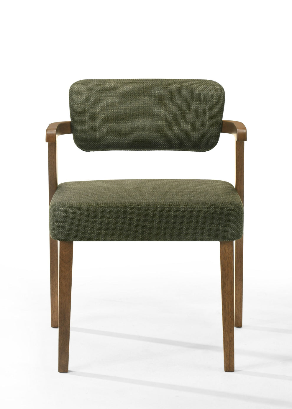 Sacks Dining Set – Herringbone Walnut Table Green Fabric Chairs ...