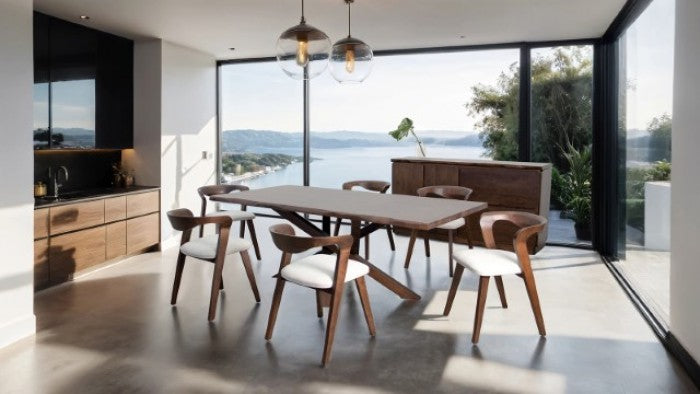 Logstor Rich Walnut Dining Table with Triple‑Cut Live Edge Profile ...